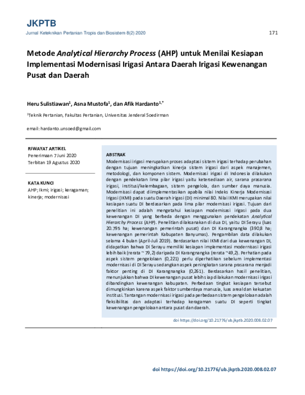 (PDF) Metode Analytical Hierarchy Process (AHP) untuk Menilai Kesiapan Implementasi Modernisasi ...