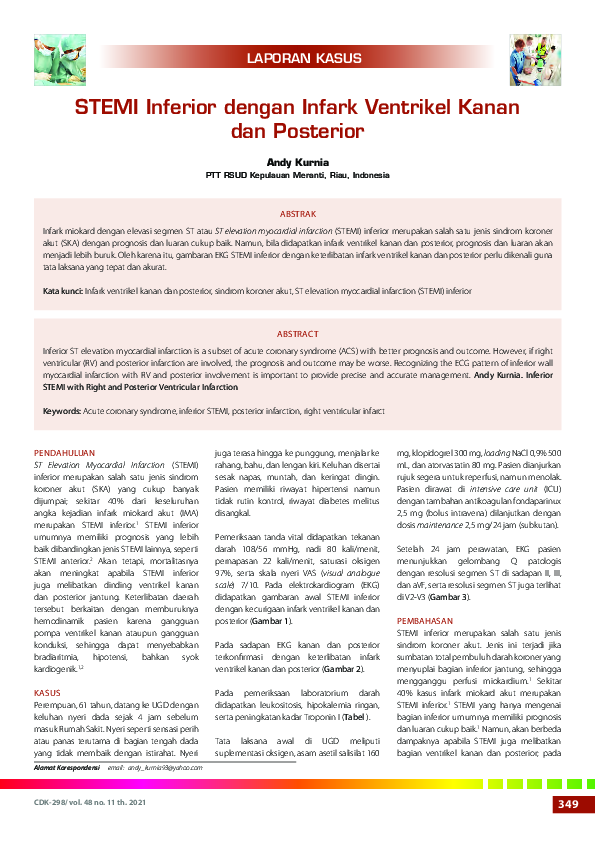 (PDF) STEMI Inferior dengan Infark Ventrikel Kanan dan Posterior
