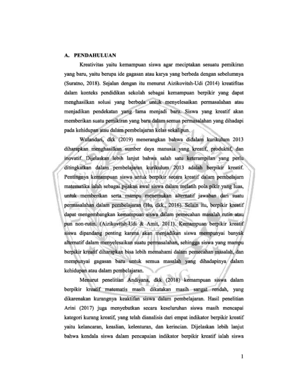 (PDF) Analisis Kemampuan Berpikir Kreatif Siswa Dalam Menyelesaikan Soal Pada Materi Pemanasan ...