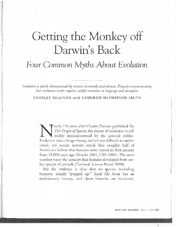 (PDF) Getting the Monkey Off Darwin's Back: Four Common Myths About ...