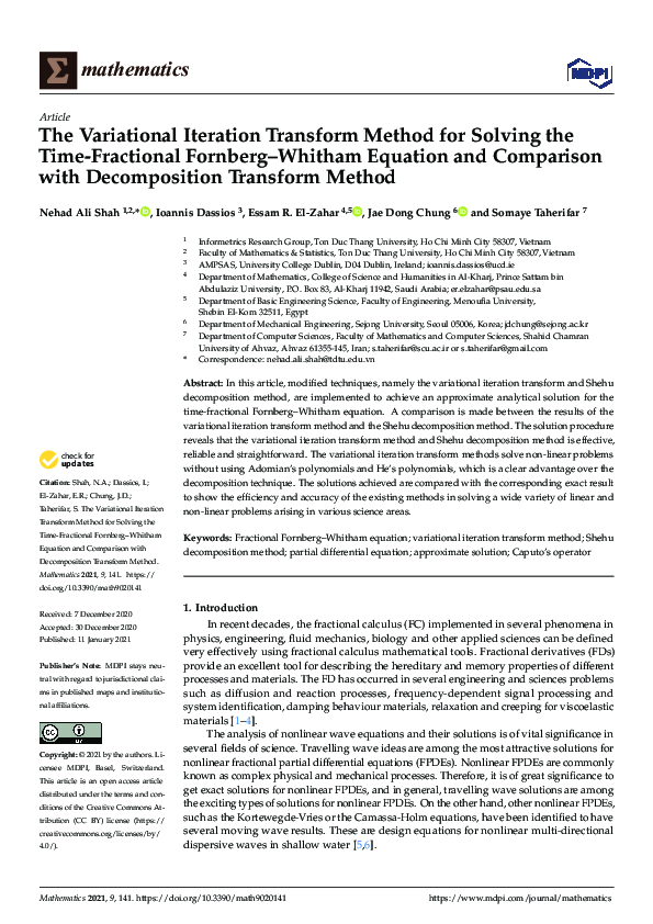 (PDF) Variational Iteration Method for Time-Fractional PDEs