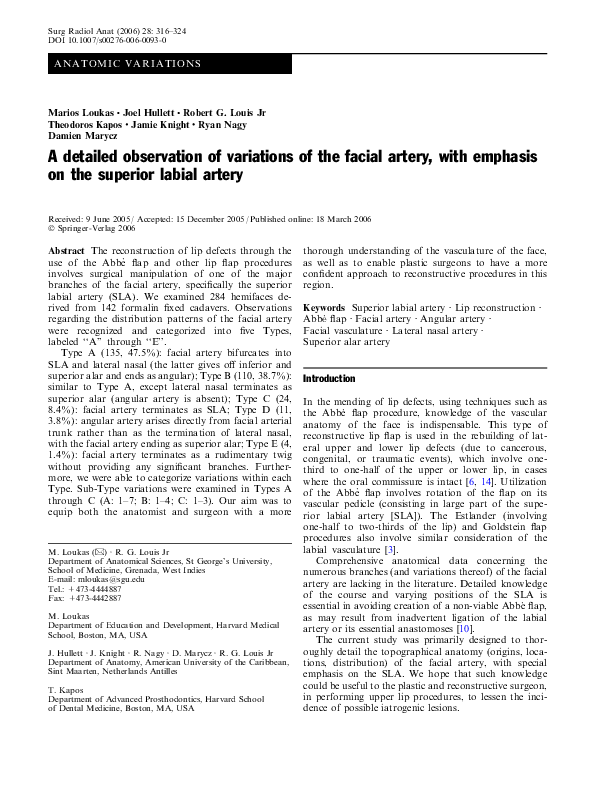 (PDF) A detailed observation of variations of the facial artery, with ...
