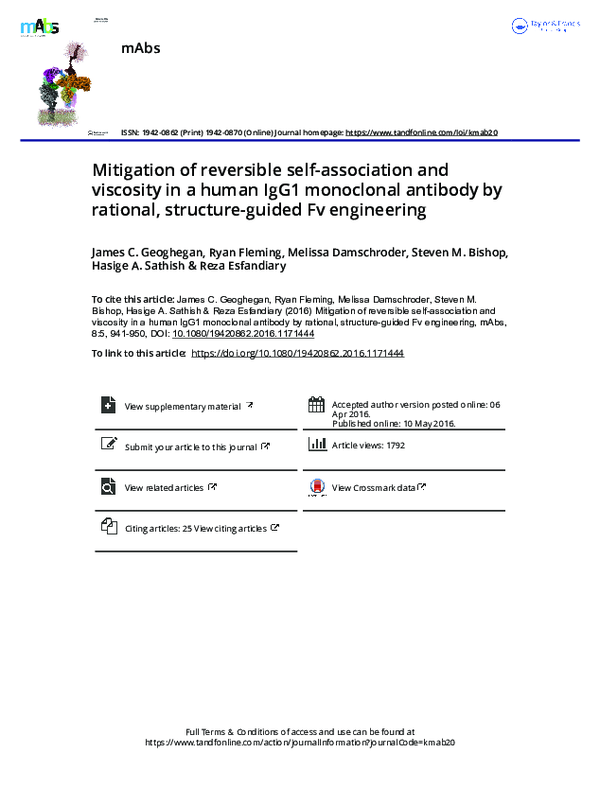 (PDF) Mitigation of reversible self-association and viscosity in a ...