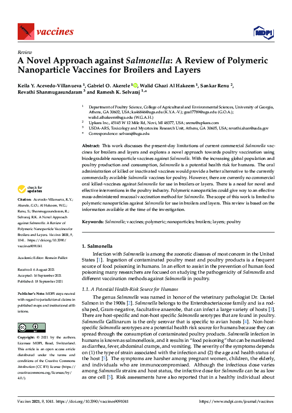 (PDF) A Novel Approach against Salmonella: A Review of Polymeric Nanoparticle Vaccines for ...