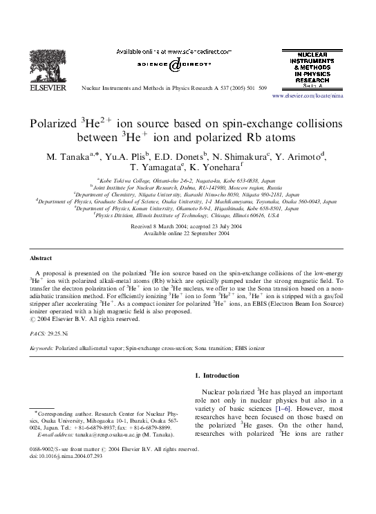 (PDF) Polarized 3He2+ ion source based on spin-exchange collisions ...