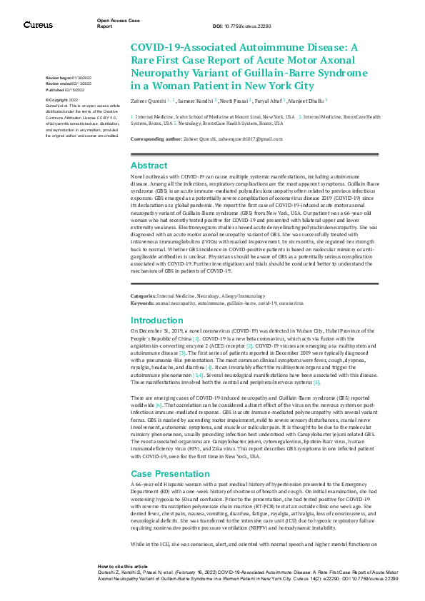 (PDF) COVID-19-Associated Autoimmune Disease: A Rare First Case Report ...