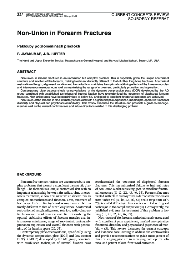 (PDF) Non-union in forearm fractures