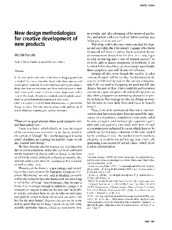 (PDF) New design methodologies for creative development of new products