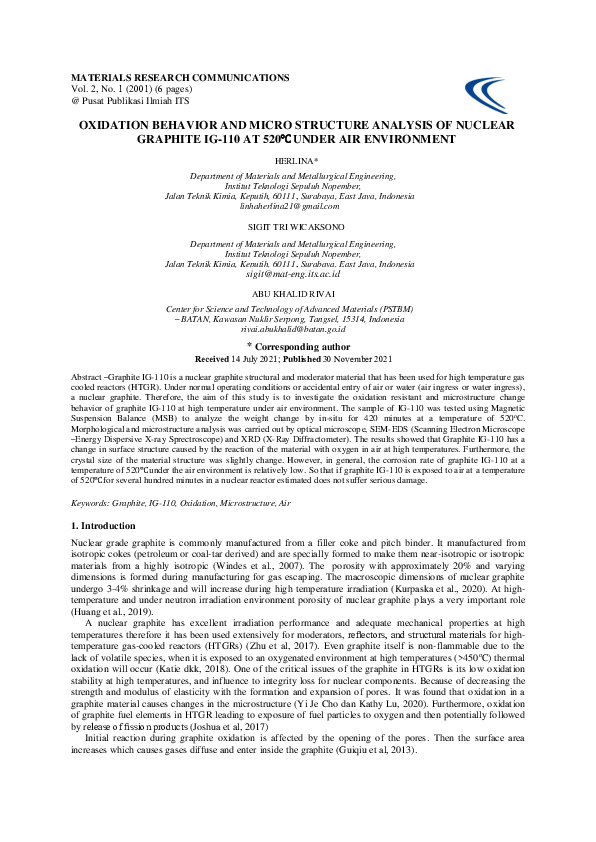 Pdf Oxidation Behavior And Micro Structure Analysis Of Nuclear