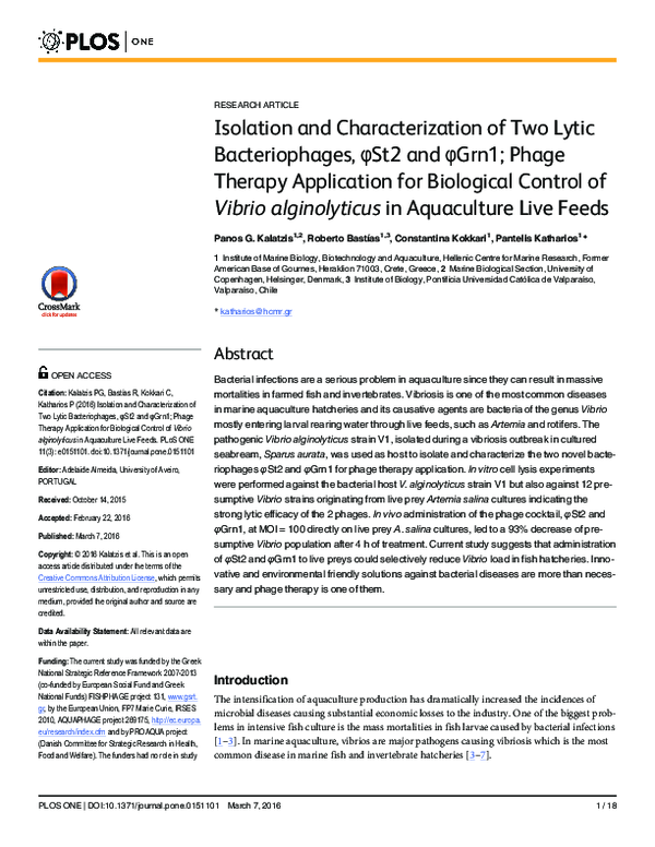 Pdf Isolation And Characterization Of Two Lytic Bacteriophages φst2