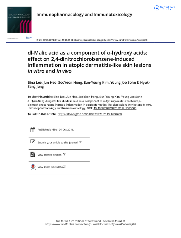 (PDF) dl-Malic acid as a component of α-hydroxy acids: effect on 2,4 ...