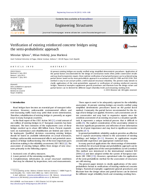 (PDF) Verification of existing reinforced concrete bridges using the ...