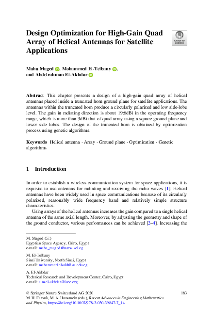 (PDF) Design Optimization for High-Gain Quad Array of Helical Antennas ...