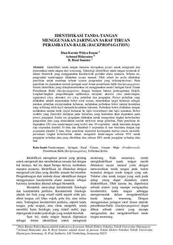 (PDF) Identifikasi Tanda-Tangan Menggunakan Jaringan Saraf Tiruan Perambatan-Balik ...