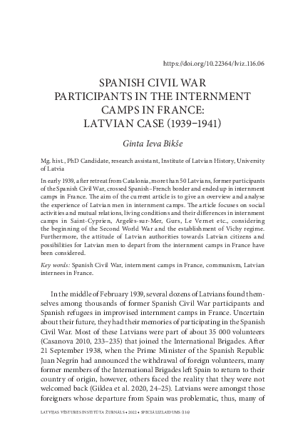 (PDF) SPANISH CIVIL WAR PARTICIPANTS IN THE INTERNMENT CAMPS IN FRANCE ...
