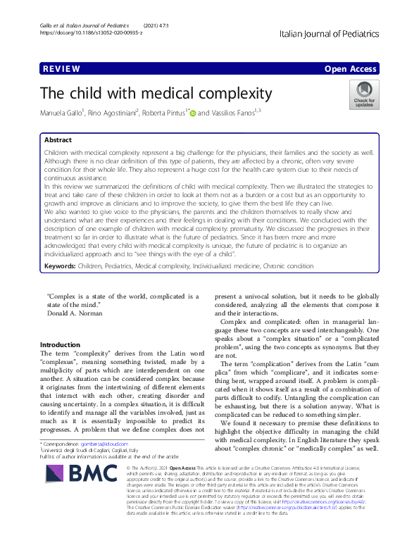 (PDF) The child with medical complexity