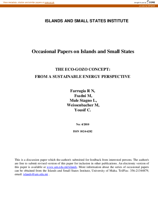 (PDF) The Eco-Gozo concept : from a sustainable energy perspective