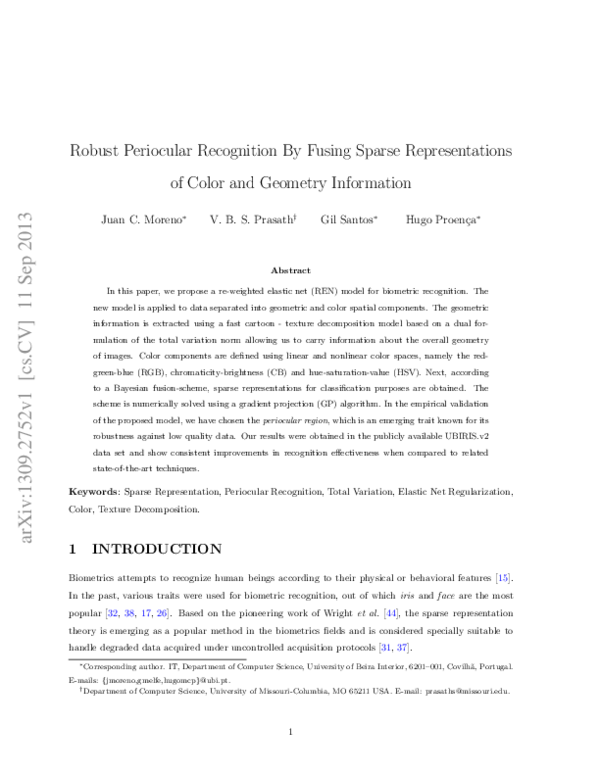 (PDF) Robust Periocular Recognition by Fusing Sparse Representations of Color and Geometry ...