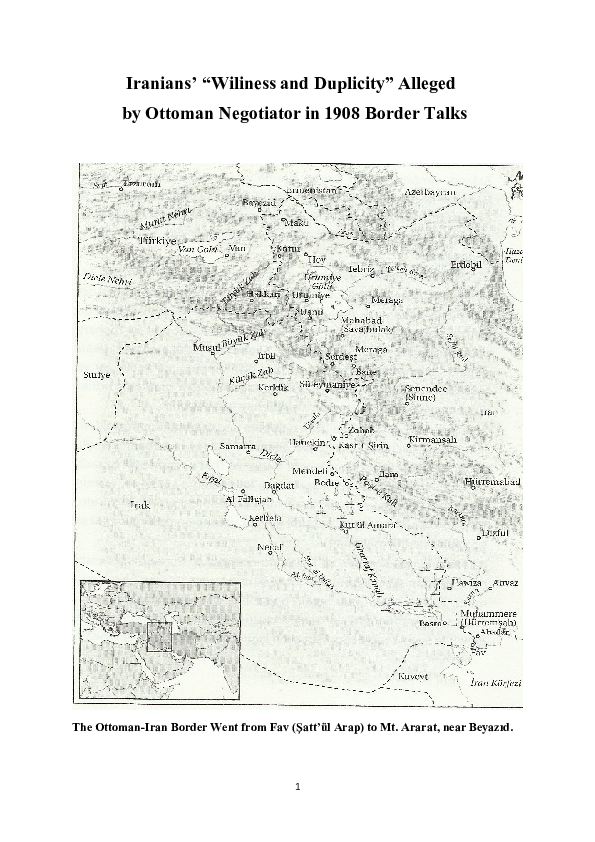 (DOC) Ottoman Negotiator's View on 1908 Iran Talks