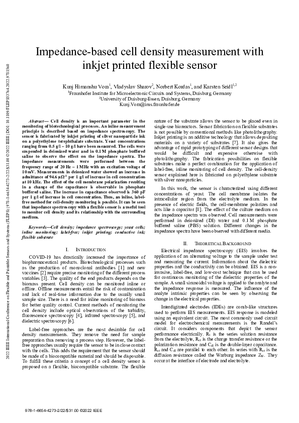 (PDF) Impedance-based cell density measurement with inkjet printed ...