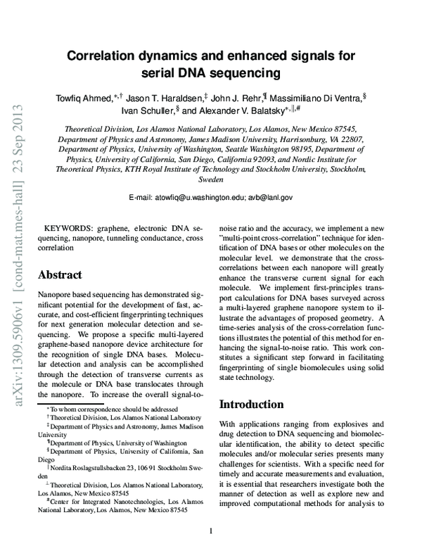 (PDF) Correlation dynamics and enhanced signals for the identification of serial biomolecules ...