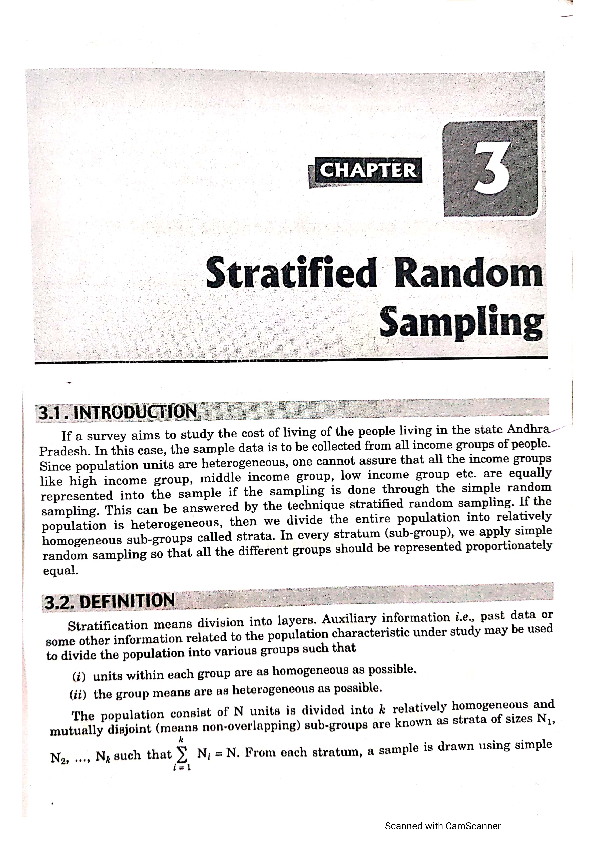 (PDF) Stratified random sampling
