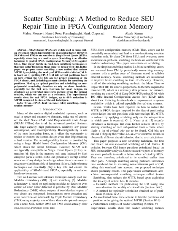 (PDF) Scatter Scrubbing: A Method to Reduce SEU Repair Time in FPGA ...