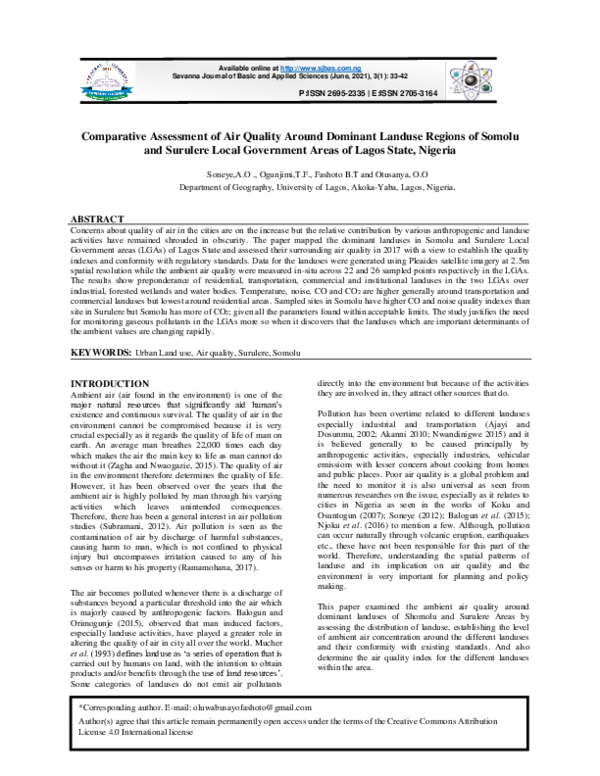 (PDF) Comparative Assessment of Air Quality Around Dominant Landuse ...