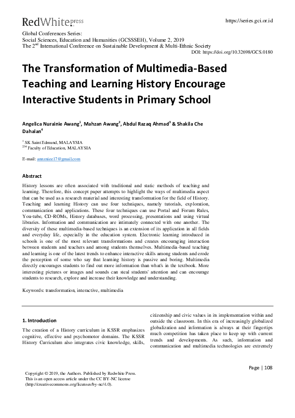 (PDF) The Transformation of Multimedia-Based Teaching and Learning ...