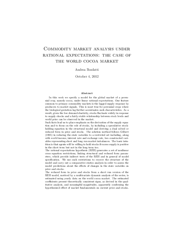 (PDF) Commodity market analysis under rational expectations: the case ...