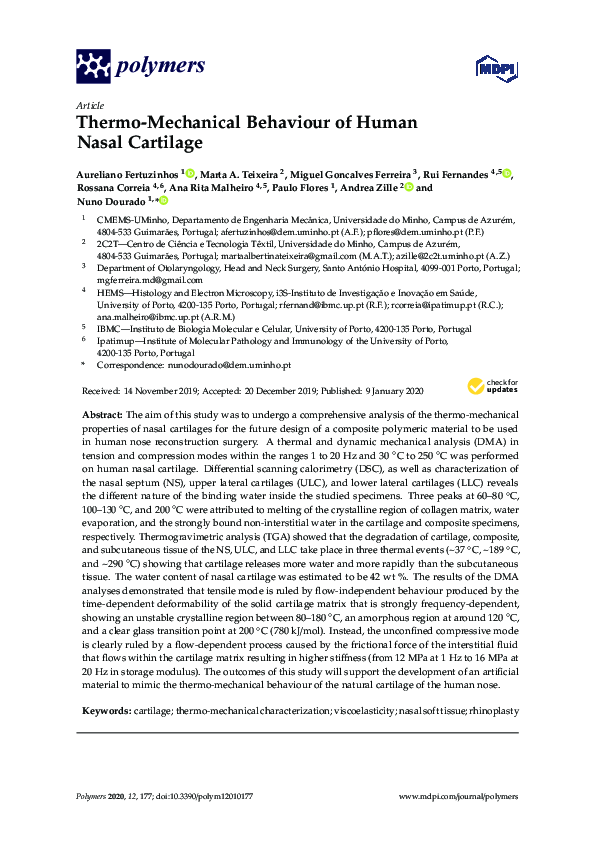 (PDF) Thermo-Mechanical Behaviour of Human Nasal Cartilage
