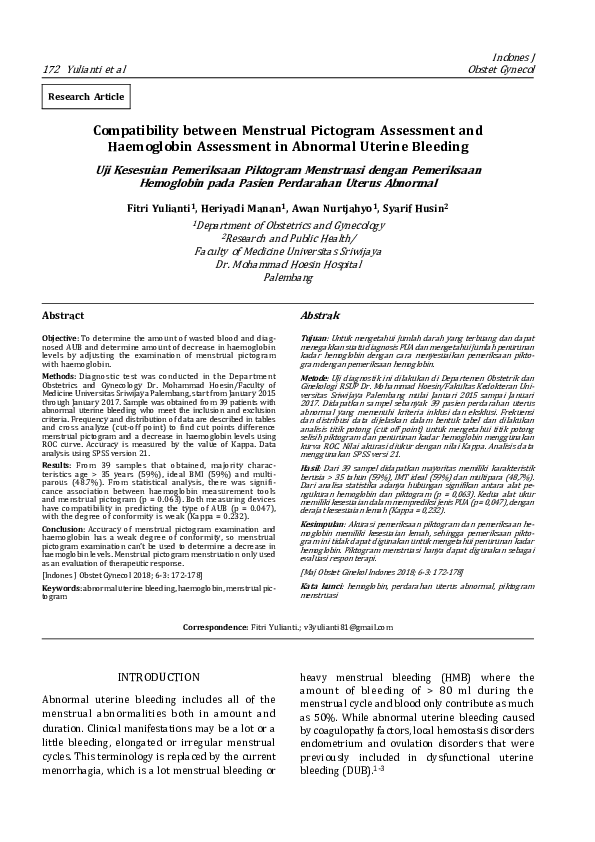 (PDF) Compatibility between Menstrual Pictogram Assessment and ...