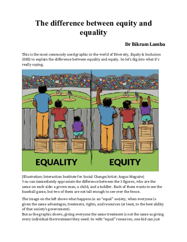 (DOC) The difference between equity and equality