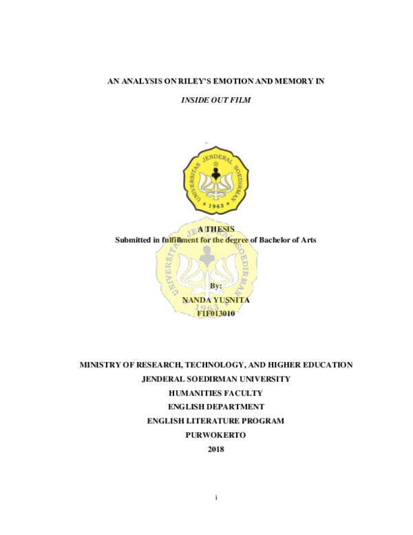 (PDF) An Analysis On Riley’s Emotion and Memory in Inside Out Film
