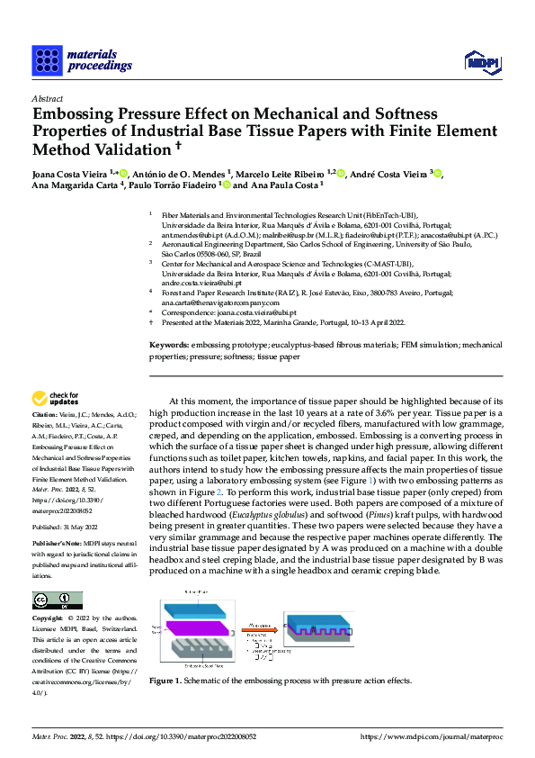 (PDF) Embossing Pressure Effect on Mechanical and Softness Properties of Industrial Base Tissue ...