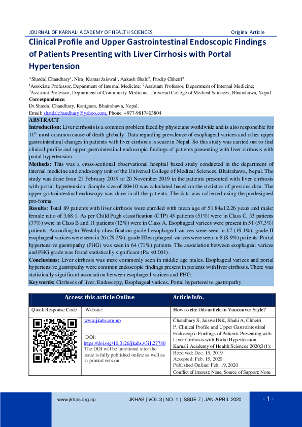 (PDF) Clinical Profile and Upper Gastrointestinal Endoscopic Findings ...