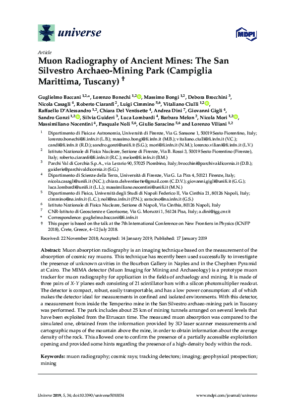 (PDF) Muon Radiography of Ancient Mines: the San Silvestro Archaeo ...