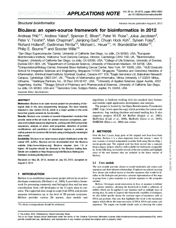 Pdf Bioinformatics Applications Note Doi 10 1093 Bioinformatics