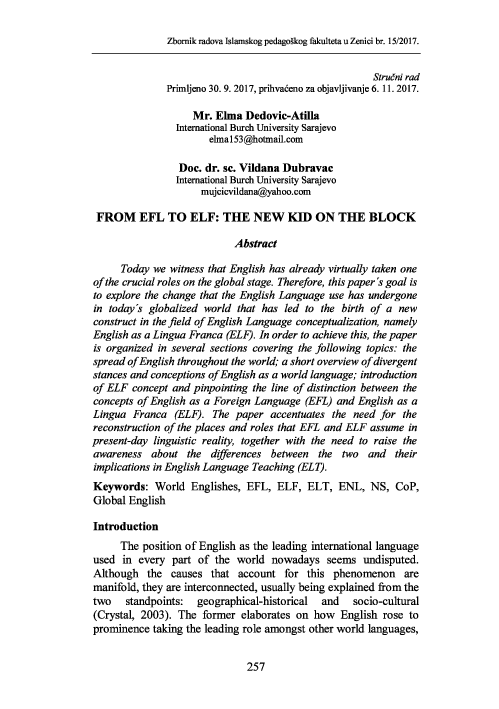 (PDF) From Efl to Elf: The New Kid on the Block