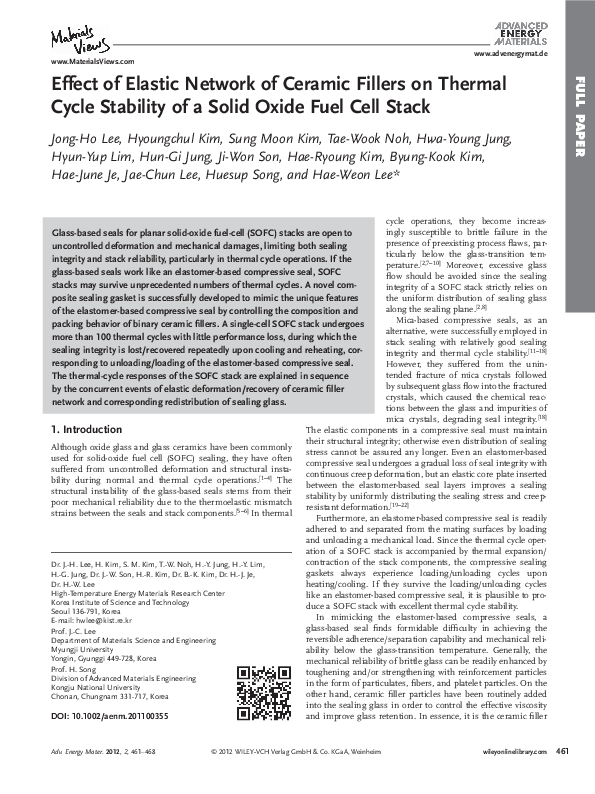 (PDF) Effect of elastic network of ceramic fillers on thermal cycle ...