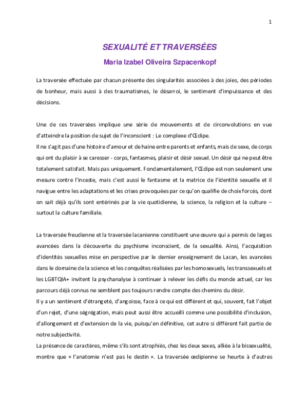 (PDF) SEXUALITÉ ET TRAVERSÉES