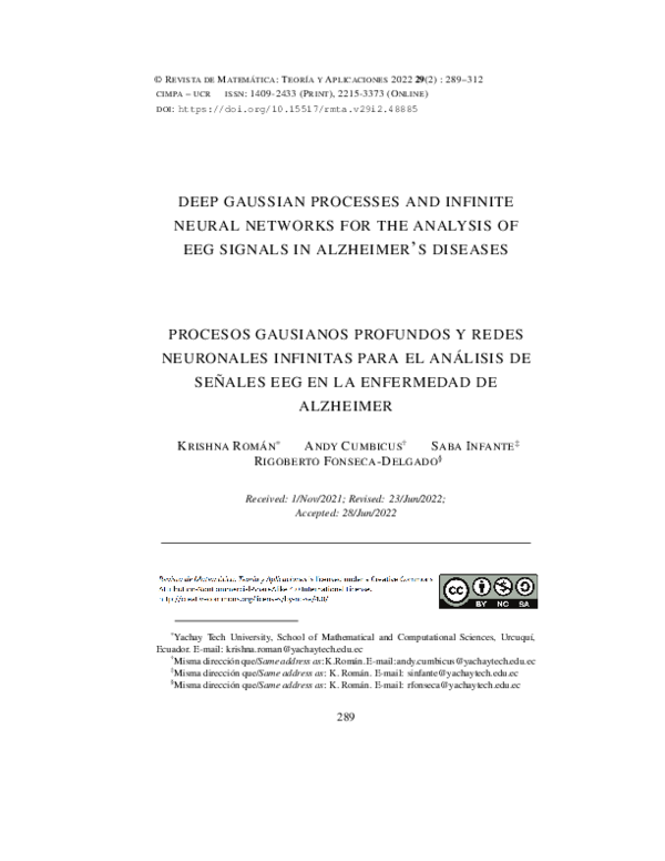 (PDF) Deep Gaussian processes and infinite neural networks for the analysis of EEG signals in ...
