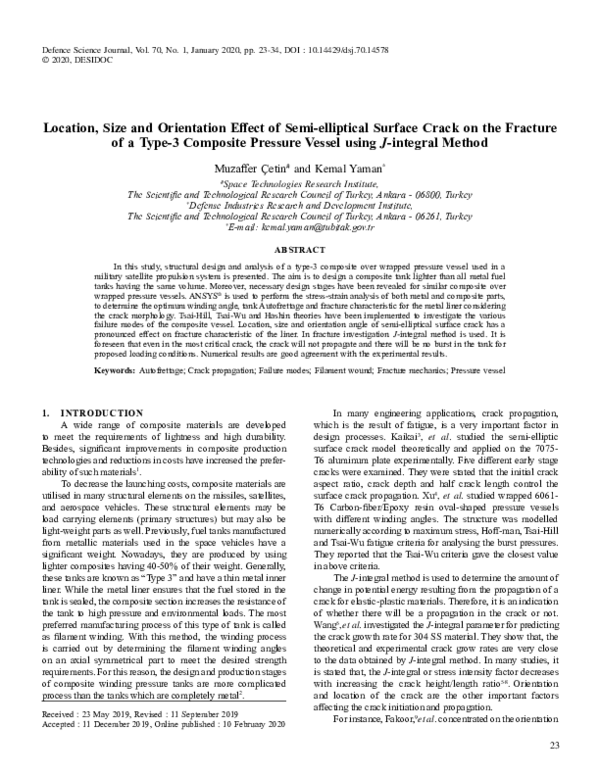 (PDF) Location Size and Orientation Effect of Semi elliptical Surface Crack on the Fracture of a ...