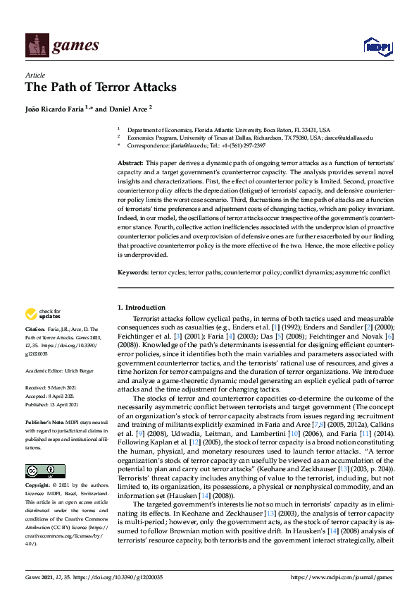 (PDF) The Path of Terror Attacks | Daniel Arce - Academia.edu