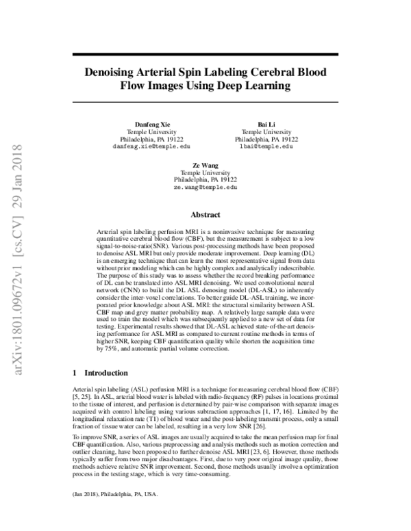 (PDF) Denoising Arterial Spin Labeling Cerebral Blood Flow Images Using ...