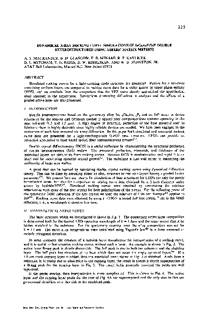 (PDF) Dynamical X-ray Rocking curve Simulations of InGaAsP/InP Double ...