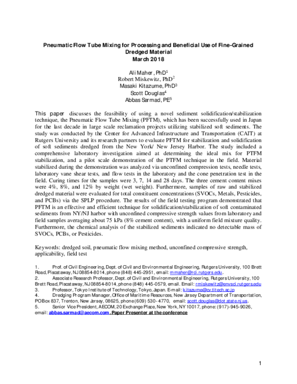 (PDF) Pneumatic Flow Tube Mixing for Processing and Beneficial Use of ...