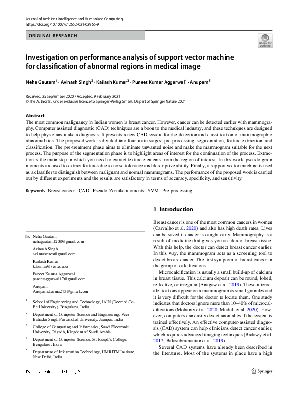 Pdf Investigation On Performance Analysis Of Support Vector Machine For Classification Of