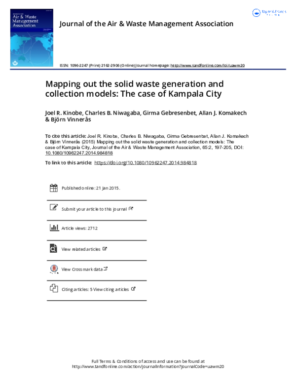 (PDF) Mapping out the solid waste generation and collection models: The ...