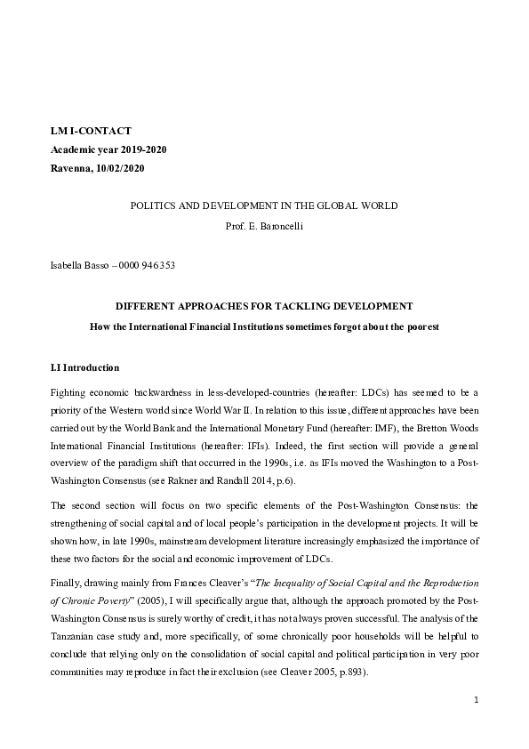 (PDF) POLITICS AND DEVELOPMENT IN THE GLOBAL WORLD